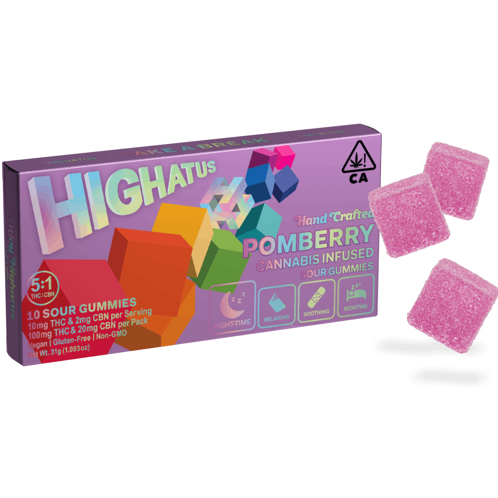 HIGHATUS - HIGHATUS SOUR POMBERRY CBN GUMMIES