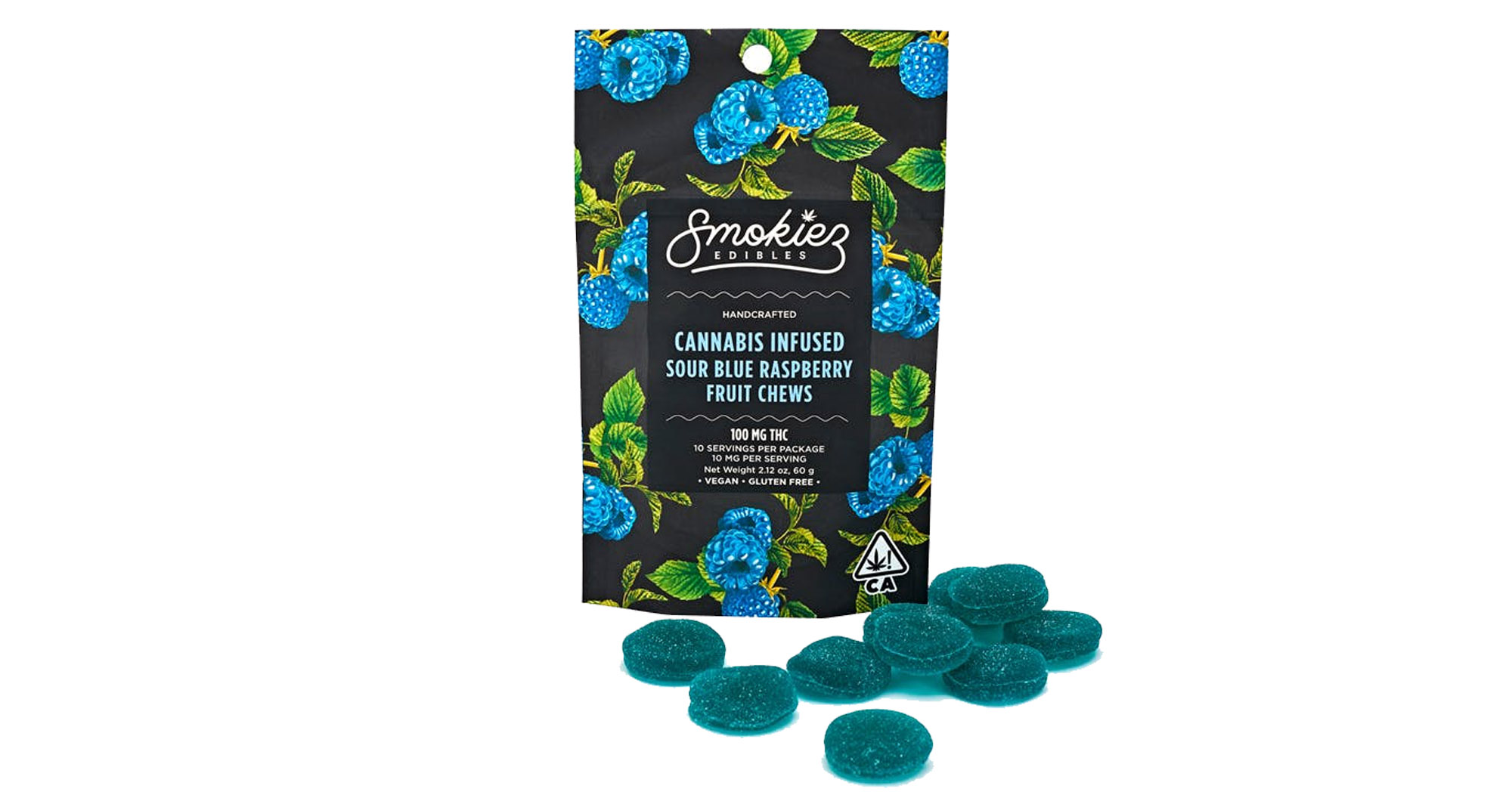 SMOKIEZ - SMOKIEZ SOUR BLUE RASPBERRY GUMMIES 100MG THC